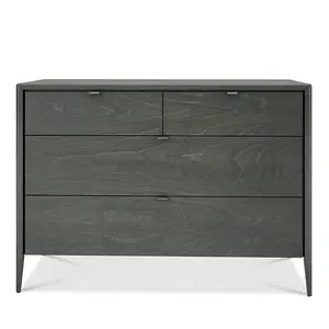 HUPPE Edmond 4-drawer Chest - Blackened Birch/ Black Synthetic Leather