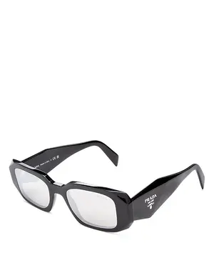 Prada Prada Symbole Rectangular Sunglasses Black/silver Mirror