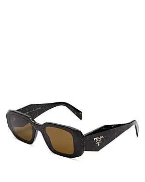 Prada Prada Symbole Rectangular Sunglasses Dark Brown