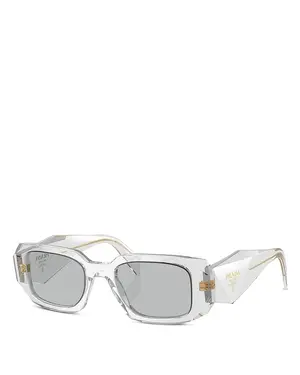 Prada Prada Symbole Rectangular Sunglasses Gray/gray Solid