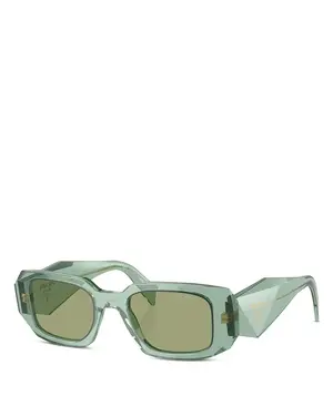 Prada Prada Symbole Rectangular Sunglasses Green/green Solid