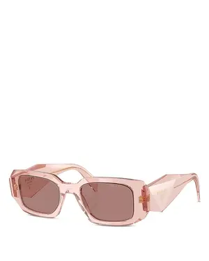 Prada Prada Symbole Rectangular Sunglasses Pink/brown Solid
