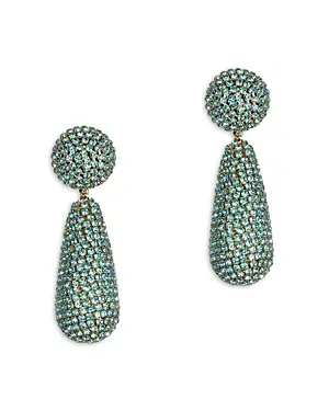 Deepa Gurnani Emely Crystal Drop Earrings In Gold Tone