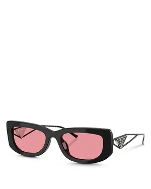 Prada Symbole Rectangular Sunglasses - Black Pink