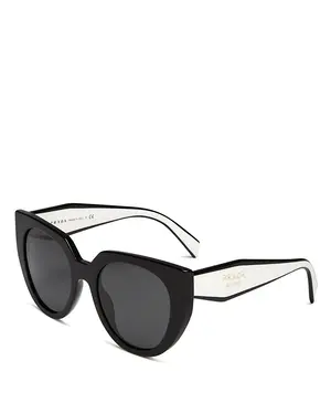 Prada 52mm Cat Eye Sunglasses - Black/gray Solid
