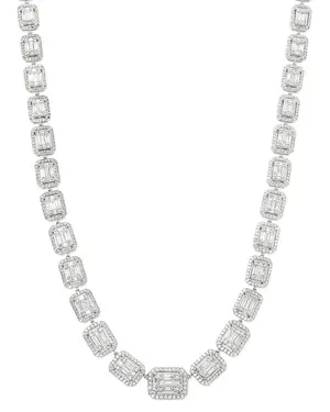 Bloomingdale'S Diamond Mosaic Necklace - White