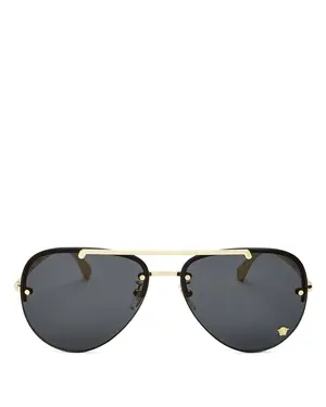 Versace Brow Bar Aviator Sunglasses