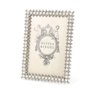 OLIVIA RIEGEL Crystal & Pearl Frame, 5 X 7 Silver