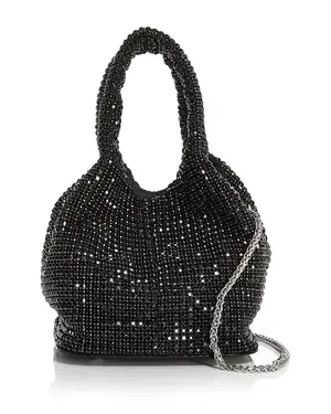 Aqua Crystal Mini Crossbody Bag - Black/crystal/black