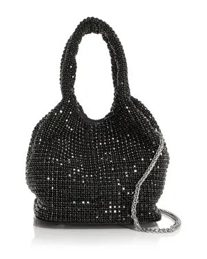 Aqua Crystal Mini Crossbody Bag - Black/crystal/black