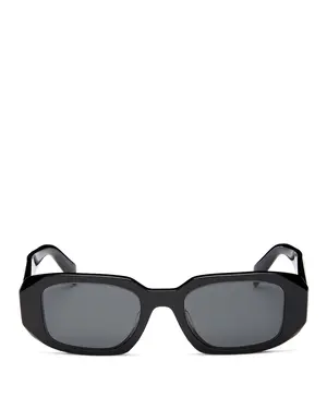 Prada Symbole Rectangular Sunglasses - Black/gray Solid