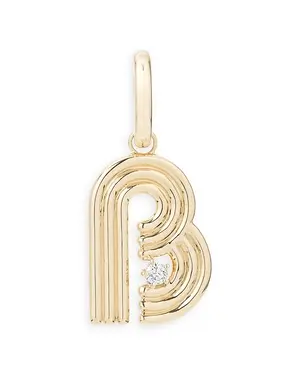Adina Reyter Adina Reyter 14K Yellow Gold Diamond Initial Pendant B