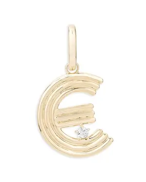 Adina Reyter 14k Yellow Gold Diamond Initial Pendant - E