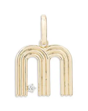 Adina Reyter Adina Reyter 14K Yellow Gold Diamond Initial Pendant M