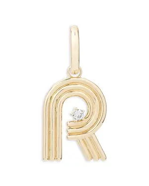 Adina Reyter 14k Yellow Gold Diamond Initial Pendant - R