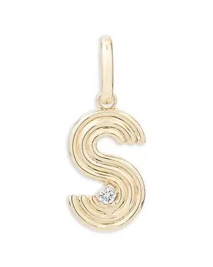 Adina Reyter 14k Yellow Gold Diamond Initial Pendant - S