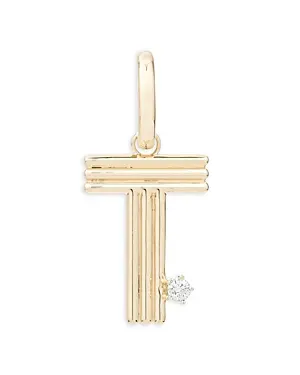 Adina Reyter ADINA REYTER 14k Yellow Gold Diamond Initial Pendant T