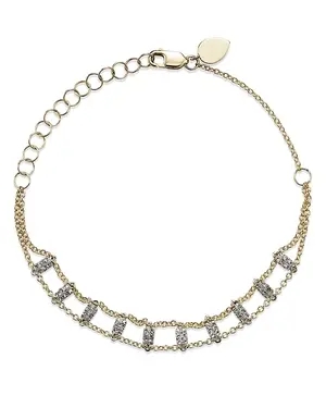 Meira T 14k Gold Diamond Bars Bracelet - White/gold