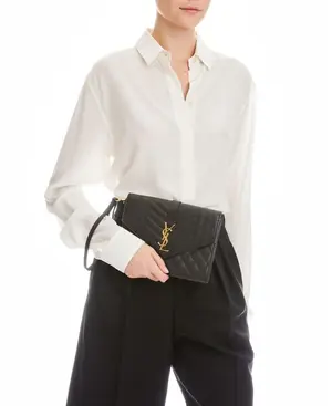Saint Laurent Envelope Flap Pouch - Black
