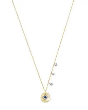Meira T 14k Gold Evil Eye Sapphire & Diamond Pendant Necklace - White/gold