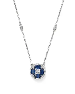 Bloomingdale'S Fine Sapphire And Diamond Pendant Necklace - Blue/white