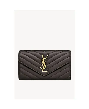 Saint Laurent Cassandre Matelasse Flap Wallet - Urban Grey