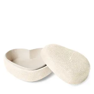 Aerin Shagreen Heart Box - Cream