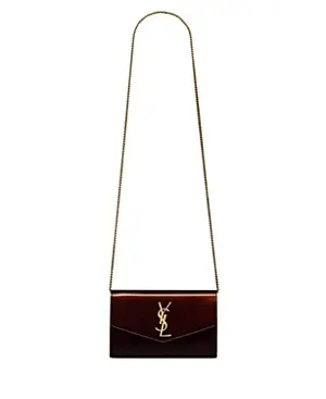 Saint Laurent Uptown Chain Wallet Burgundy