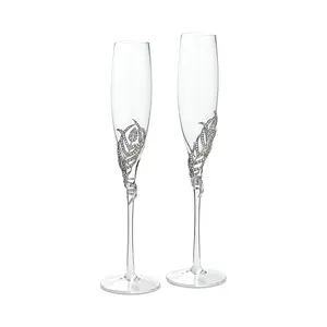 OLIVIA RIEGEL Mora Flute Set Of 2 - Silver