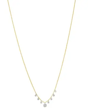 Meira T 14k Gold Diamond Disc Pendant Necklace - White/gold