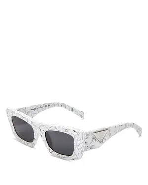 Prada Symbole Cat Eye Sunglasses White/black Solid