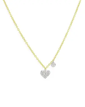 Meira T 14k Yellow Gold Diamond Heart Pendant Necklace - White/gold