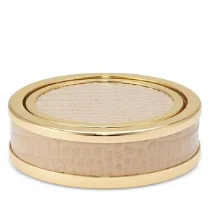 Aerin Classic Croc Embossed Leather Coasters, Set Of 4 - Fawn