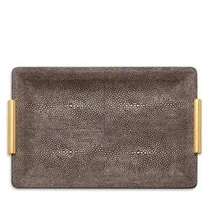 Aerin Shagreen Small Vanity Tray - Chocolate