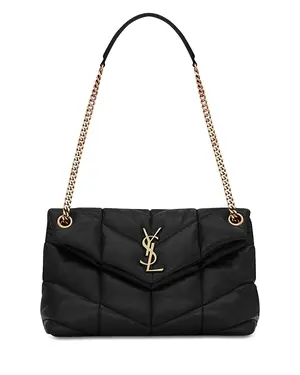 Saint Laurent Puffer Shoulder Bag - Black Nappa Leather/gold