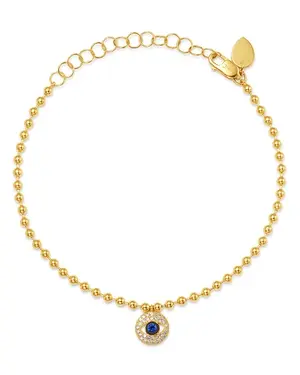 Meira T 14k Yellow Gold Diamond & Sapphire Evil Eye Bracelet - Blue/gold