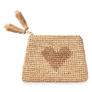 Aerin Raffia Zip Pouch
