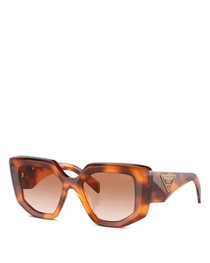 Prada Symbole Geometric Sunglasses, 50mm Brown/brown Gradient