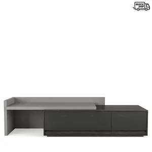 HUPPE Studio Adjustable Media Console - Anthracite Birch / Fog