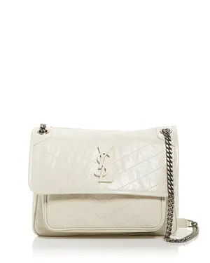 Saint Laurent Niki Shoulder Bag - White/silver