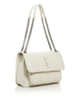 Saint Laurent Niki Shoulder Bag - White/silver
