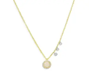 Meira T 14k Diamond & Opal Necklace - Gold/white