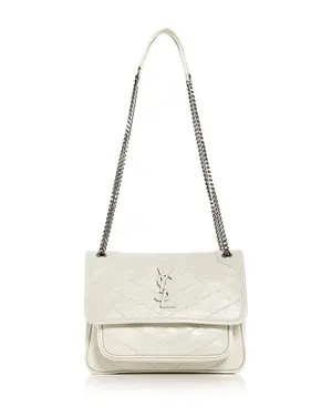 Saint Laurent Silver Tone Shoulder Bags