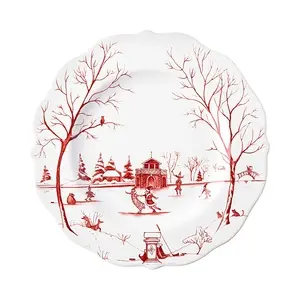 JULISKA Country Estate Winter Frolic Dessert Salad Plate, Evergreen - Ruby