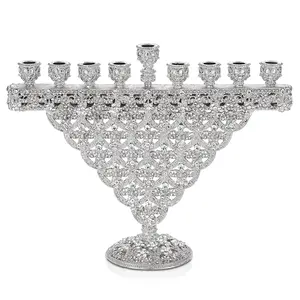 OLIVIA RIEGEL Crystal Sinclair Menorah - Silver