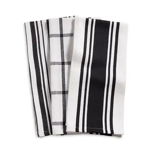KAF HOME 3-piece Kitchen Towel Set - Black