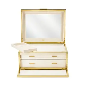 Aerin Luxe Shagreen Jewelry Box - Cream