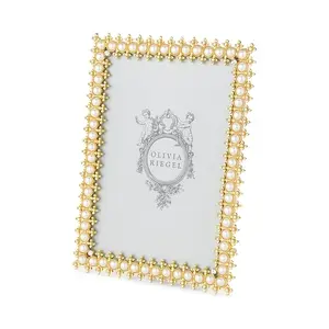 OLIVIA RIEGEL Crystal & Simulated Pearl Frame, 5 X 7 - Gold