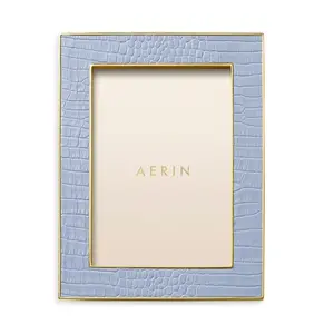Aerin Classic Croc Leather Frame, 5 X 7