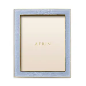 Aerin Classic Croc Leather Frame, 8 X 10 - Hydrangea Blue